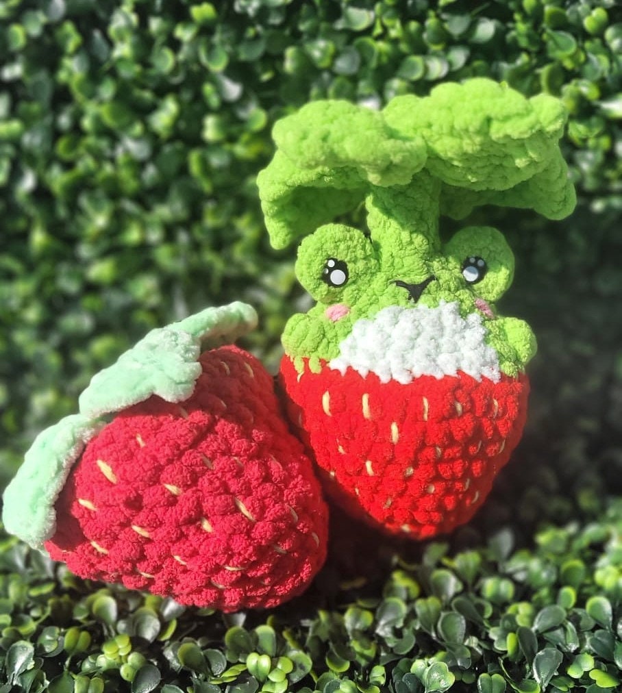 Fae the Strawberry Frog Crochet Pattern - Etsy