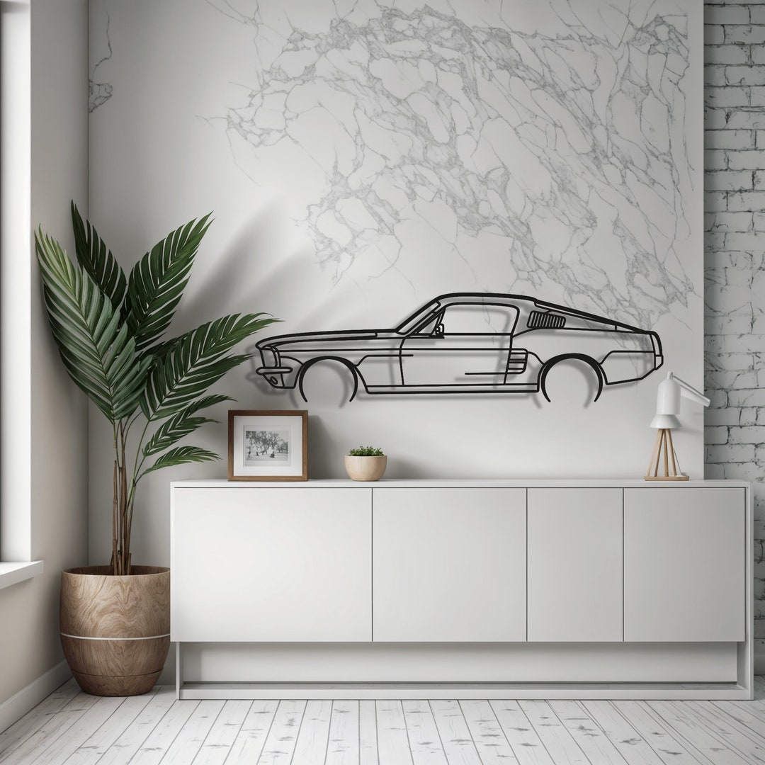 Mustang GT Fastback 390s Digital Drawings of Car Silhouettes Classic ...