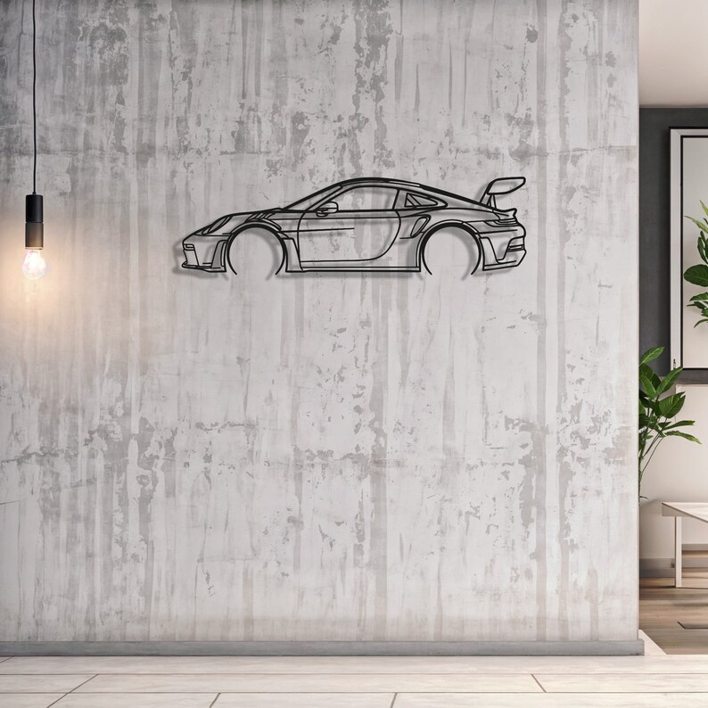 911 GT3 RS Model 992 Digital Drawings of Car Silhouettes Classic and ...