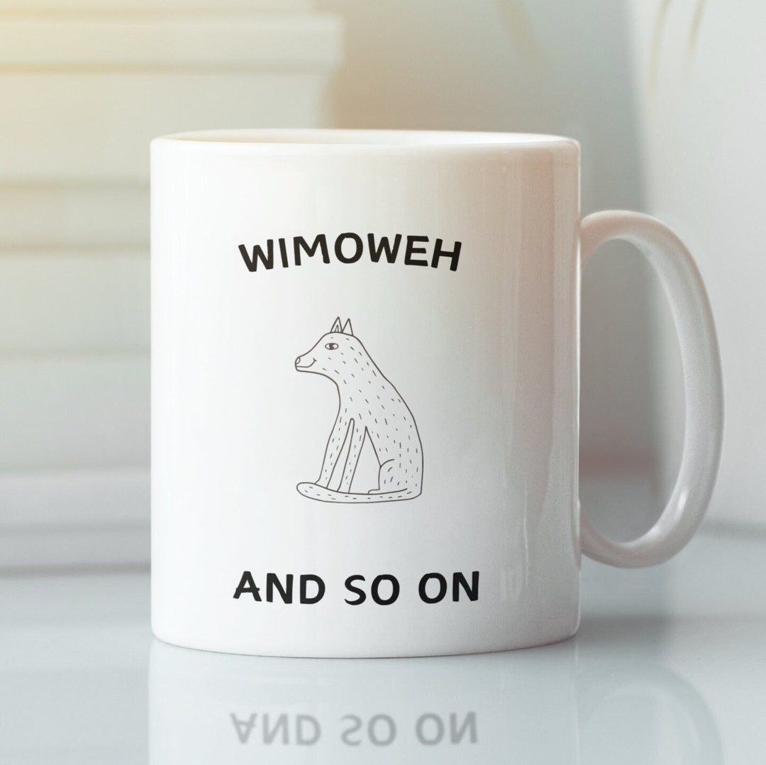Simplistic and Funny Custom Made Dog Wannabe Wolf Coffee Mug, Fun Drawn ...
