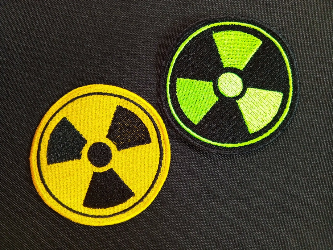 Radiation Hazard Warning Embroidery Patch to Iron on 8 Cm Wide Green ...