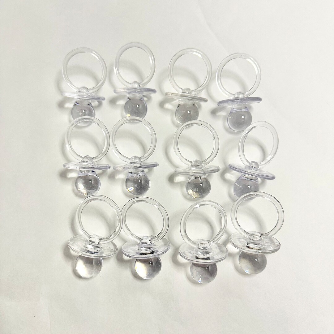 Clear Plastic Pacifier Set: Baby Shower Party Favors, Gender Reveal ...