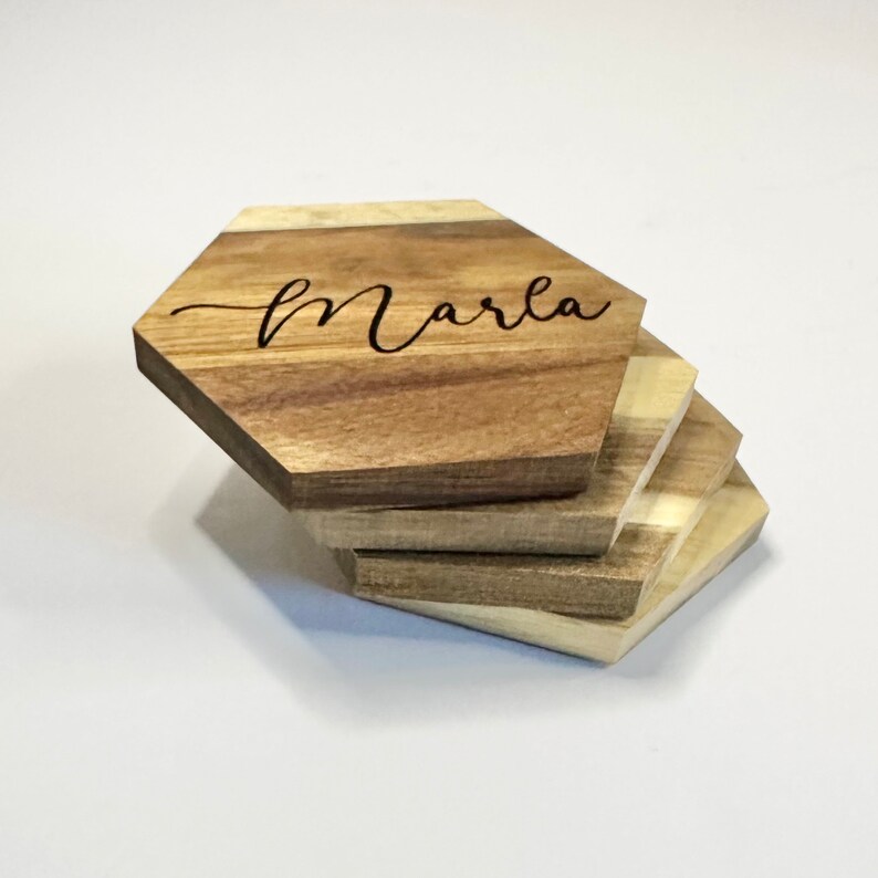 Customized Name Square Coaster Drink Rest Present New Homeowner Dining ...