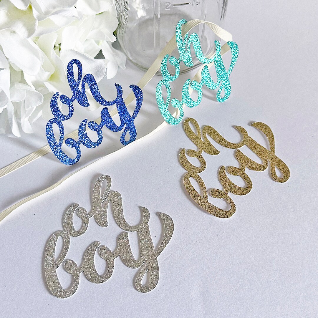 Oh Boy Glitter Shower Decor Oh Boy Oh Baby Custom Tag Gender Neutral ...
