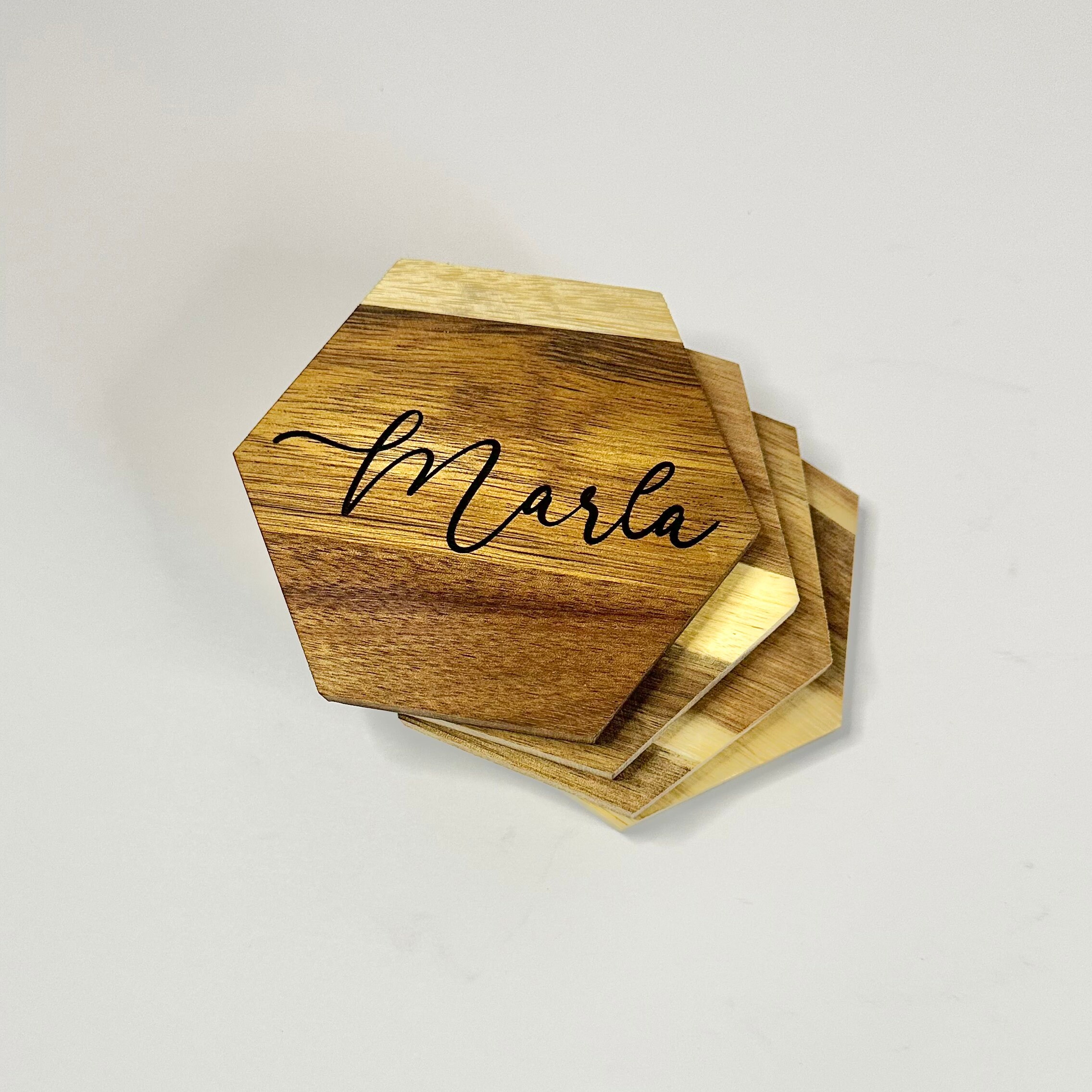 Customized Name Square Coaster Drink Rest Present New Homeowner Dining ...