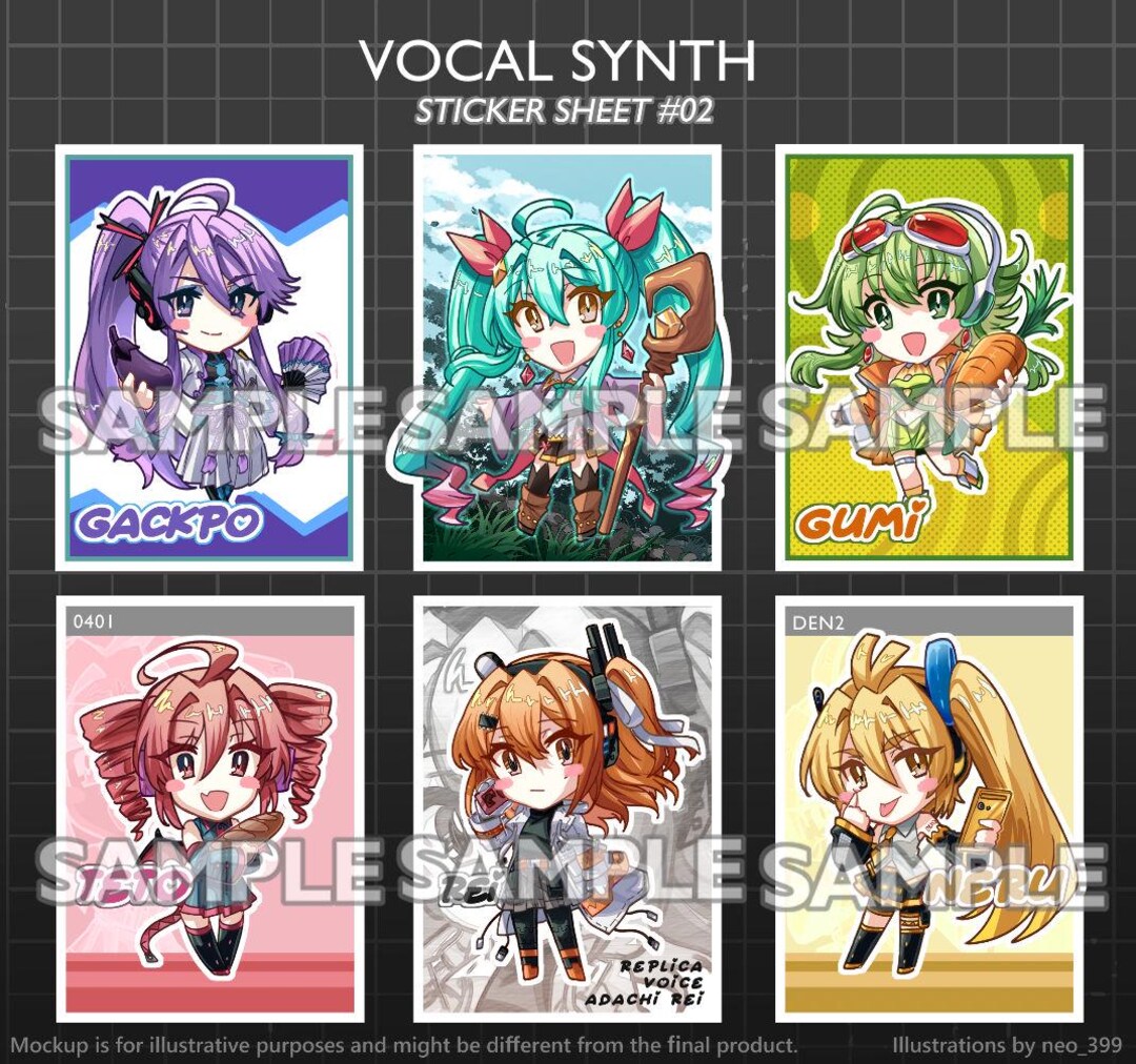 PRE-ORDER Vocal Synth 02 Sticker Sheet - Etsy