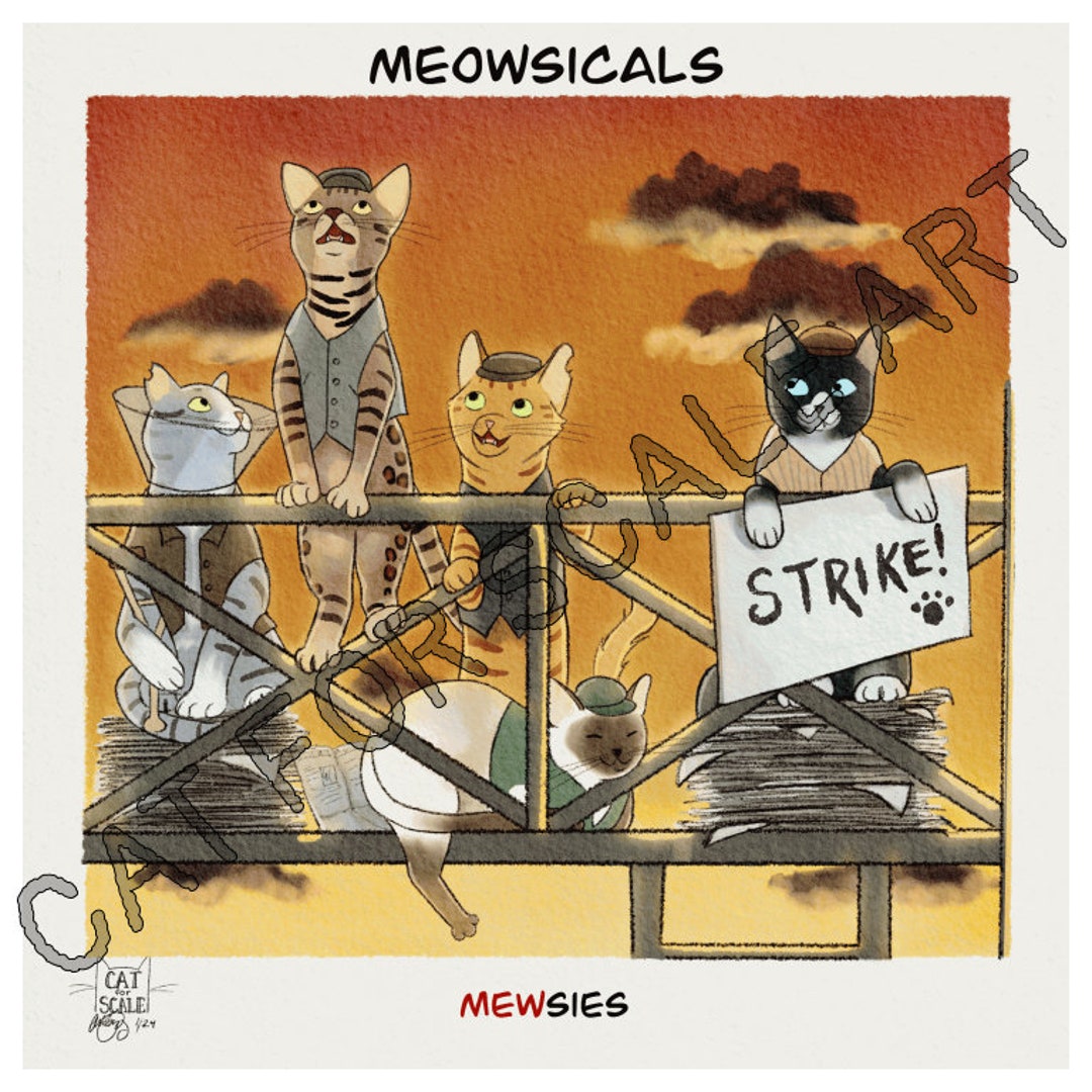 Mewsies Art Print (meowsicals) - Inspired by the Musical Newsies - Etsy
