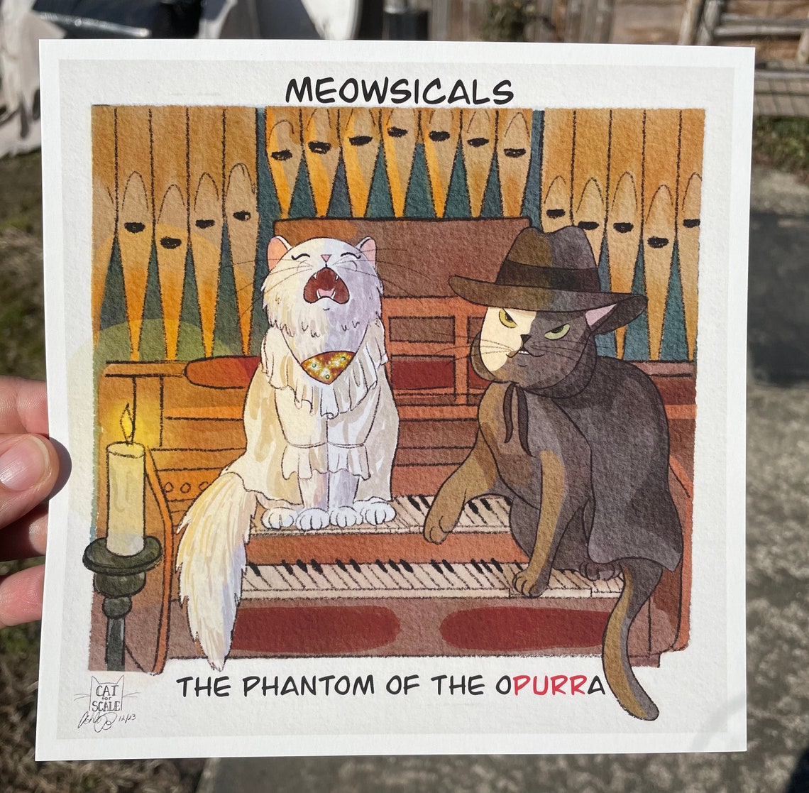 The Phantom of the Opurra Art Print (meowsicals) - Inspired by the ...