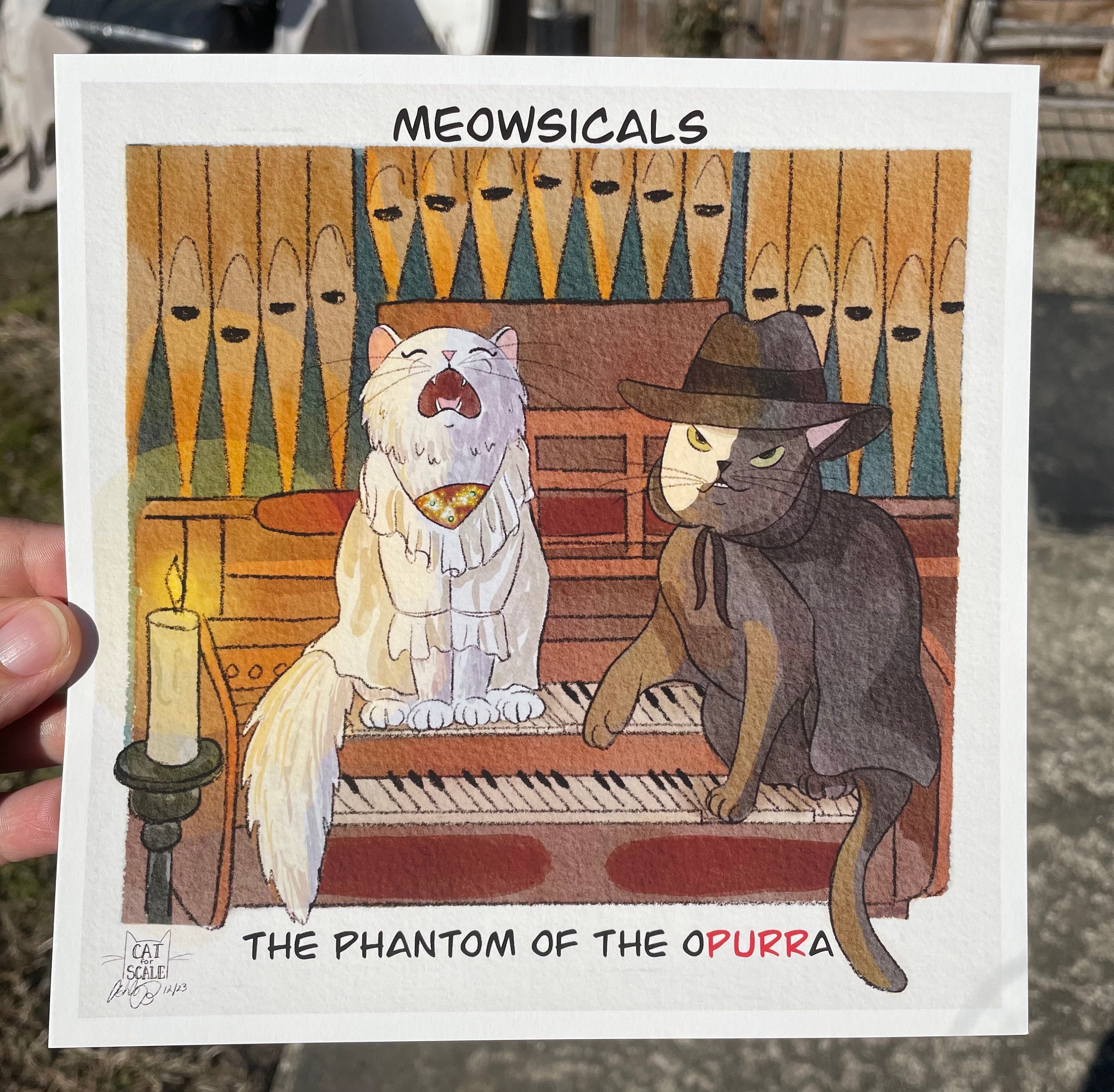 The Phantom of the Opurra Art Print (meowsicals) - Inspired by the ...