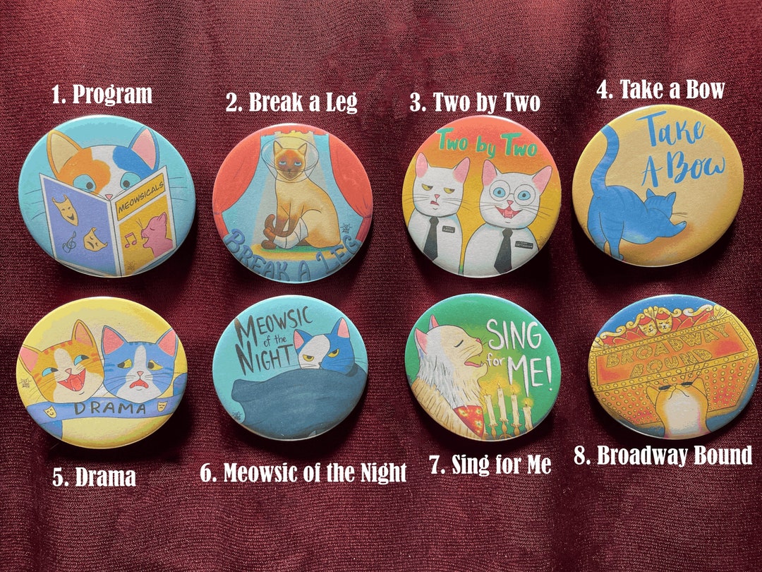 Cat and Broadway-inspired Button (meowsicals) - Etsy