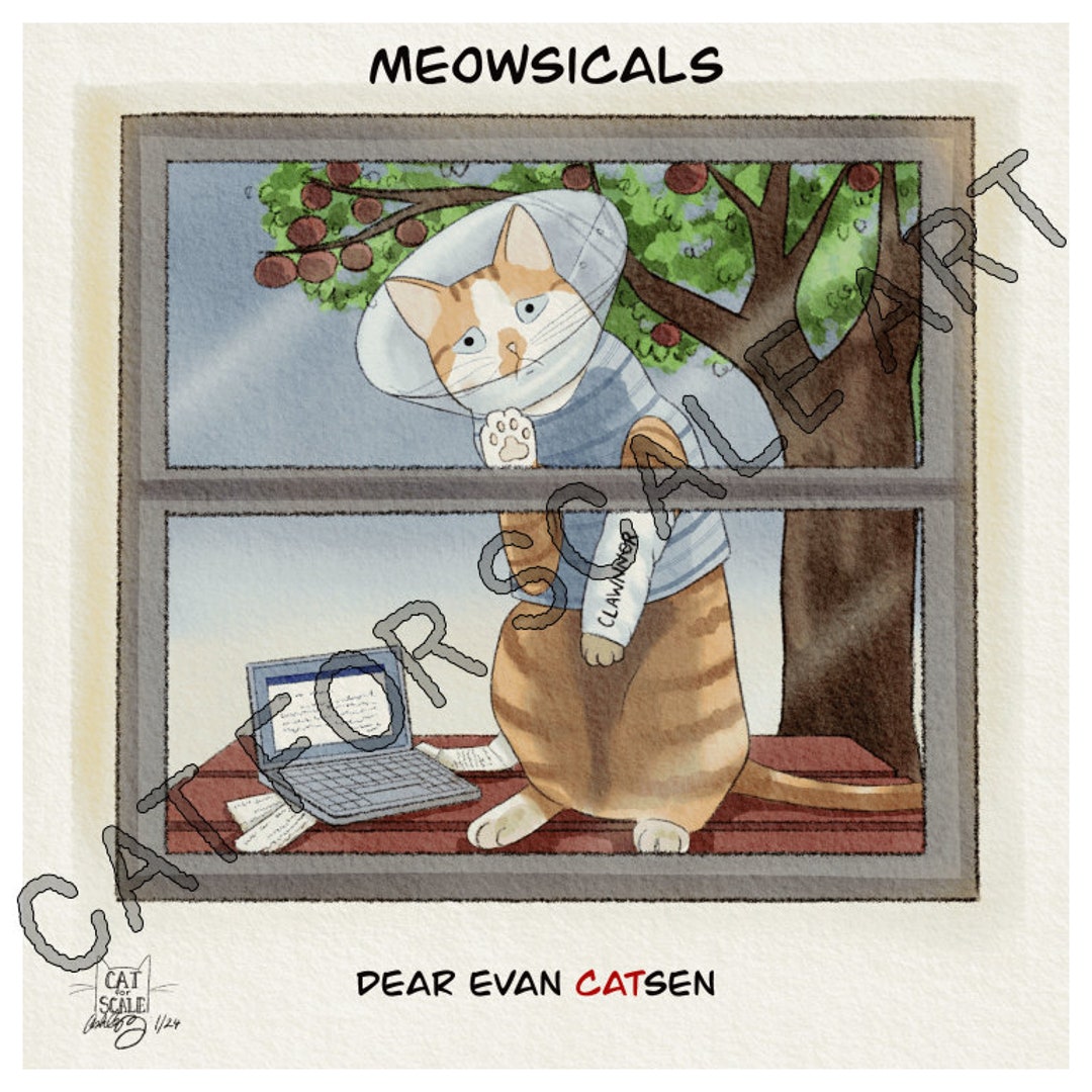 Dear Evan Catsen Art Print (meowsicals) - Inspired by the Musical Dear ...