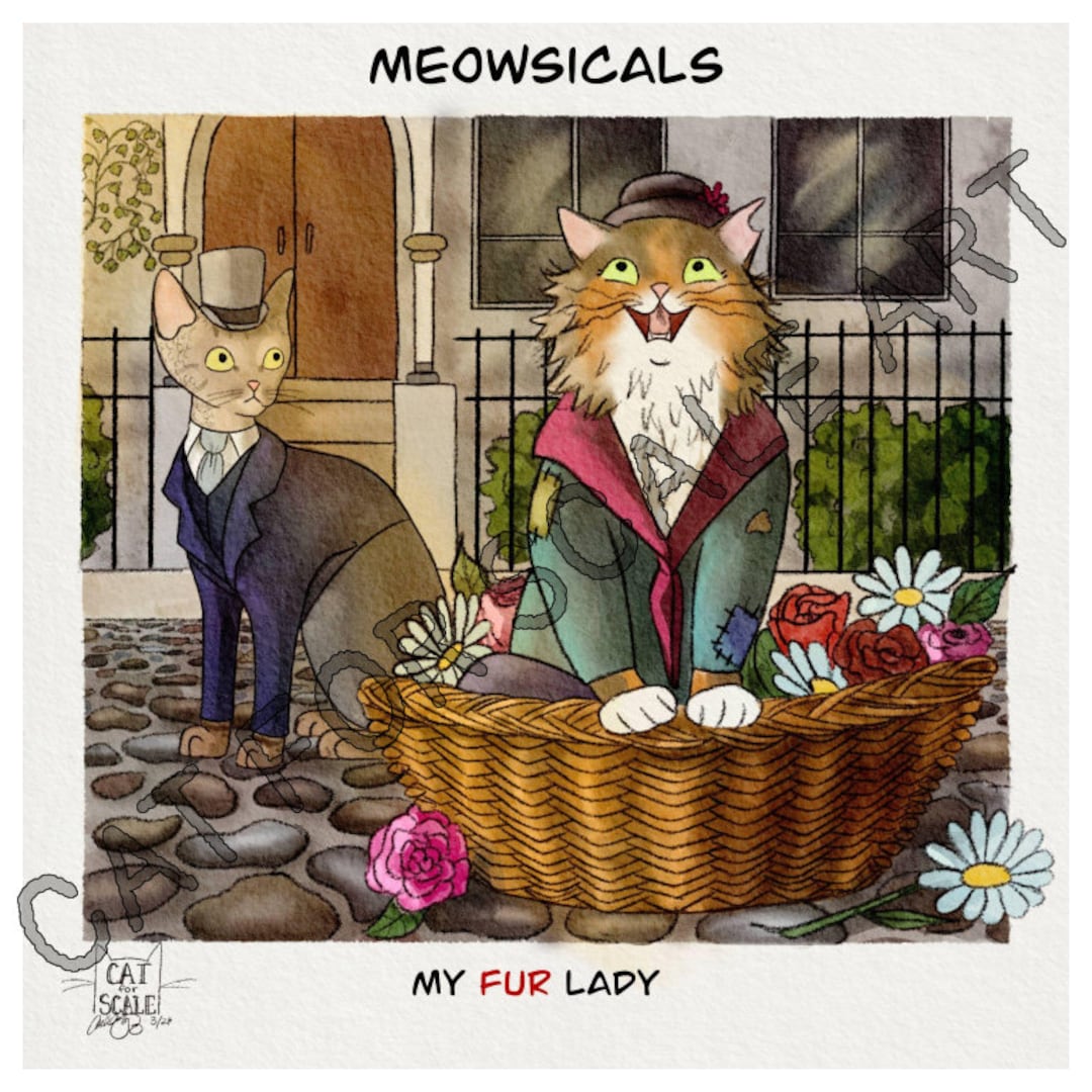 My Fur Lady Art Print (meowsicals) - Choose Your Version - Etsy