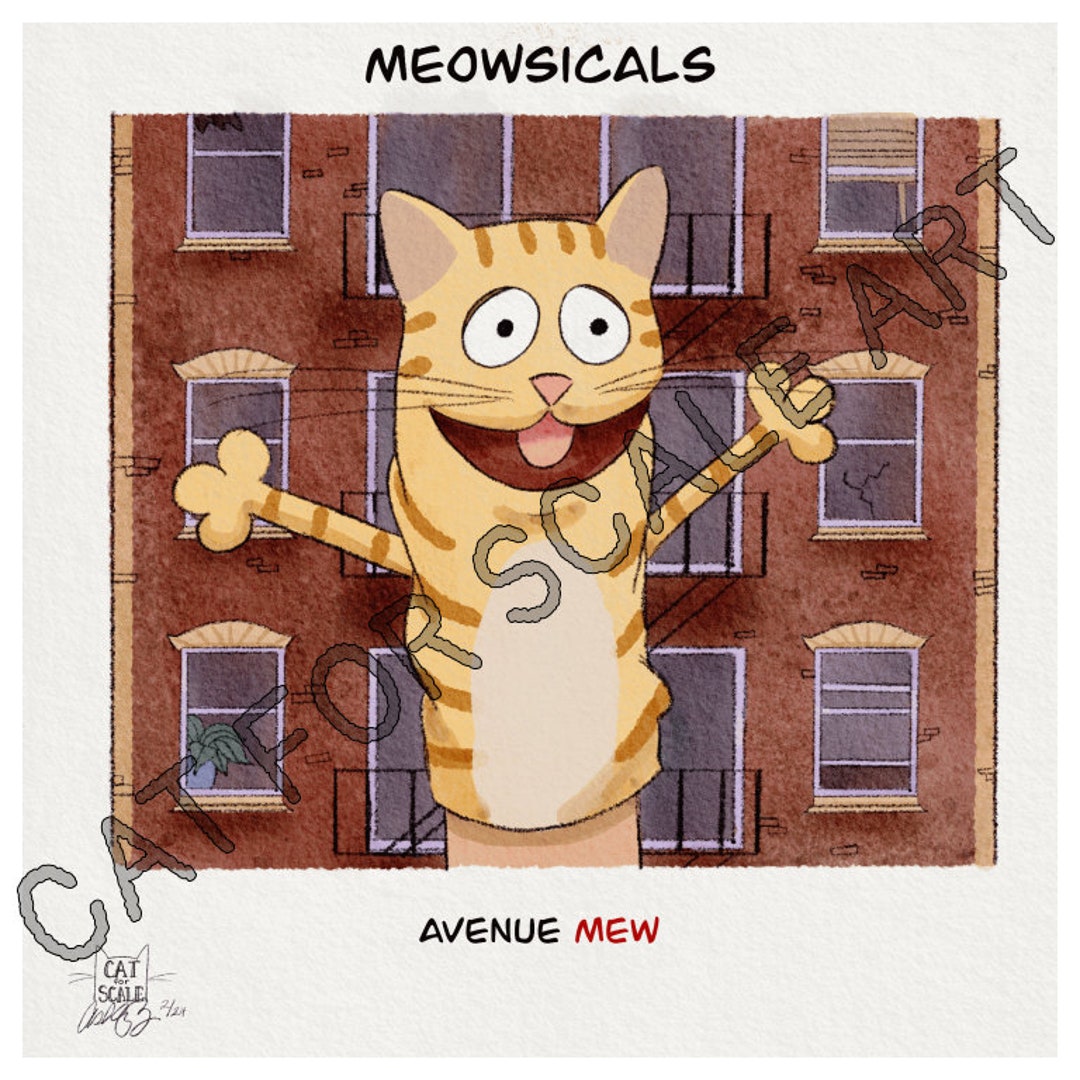 Avenue Mew Art Print (meowsicals) - Etsy