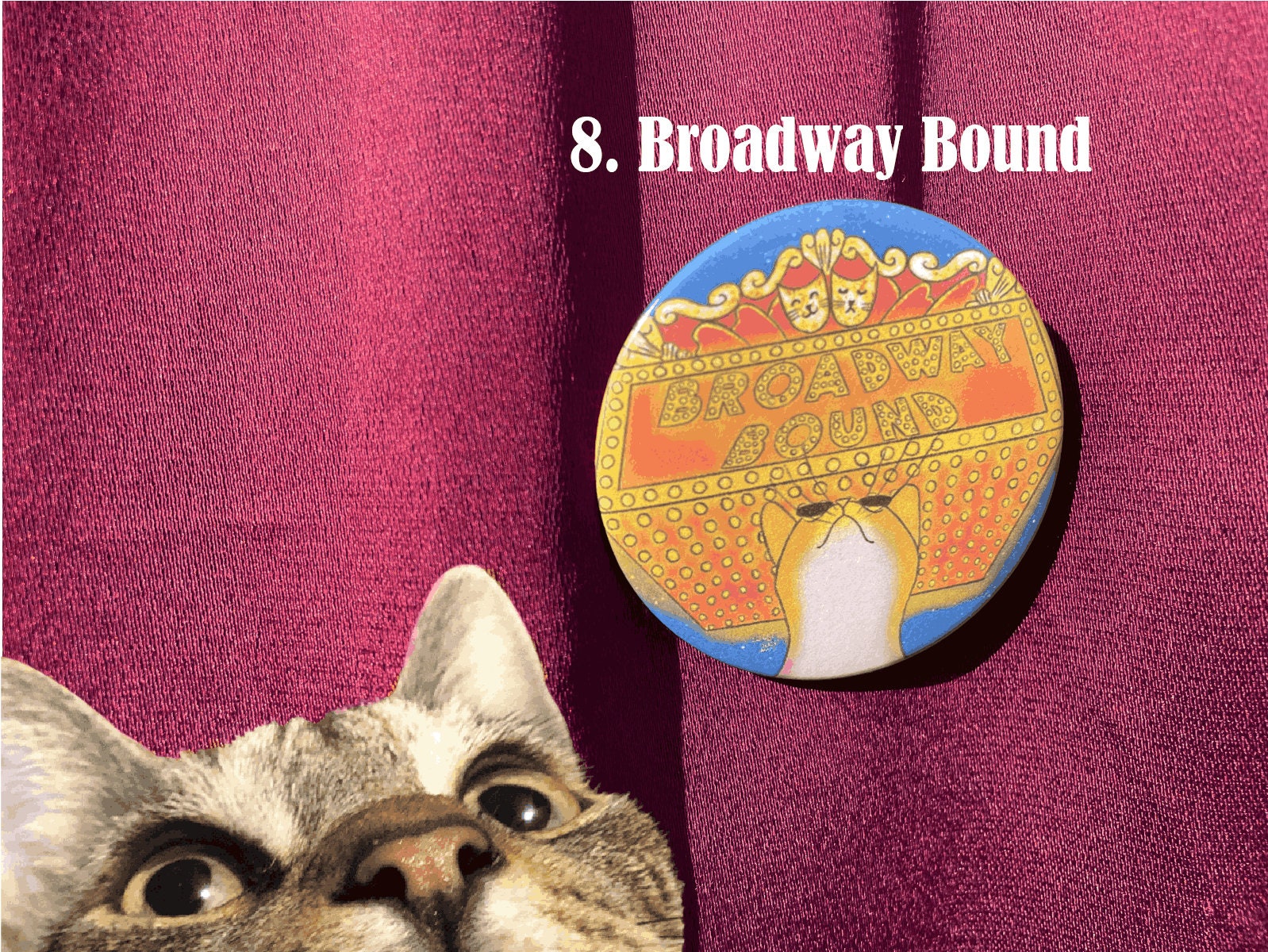 Cat and Broadway-inspired Button (meowsicals) - Etsy