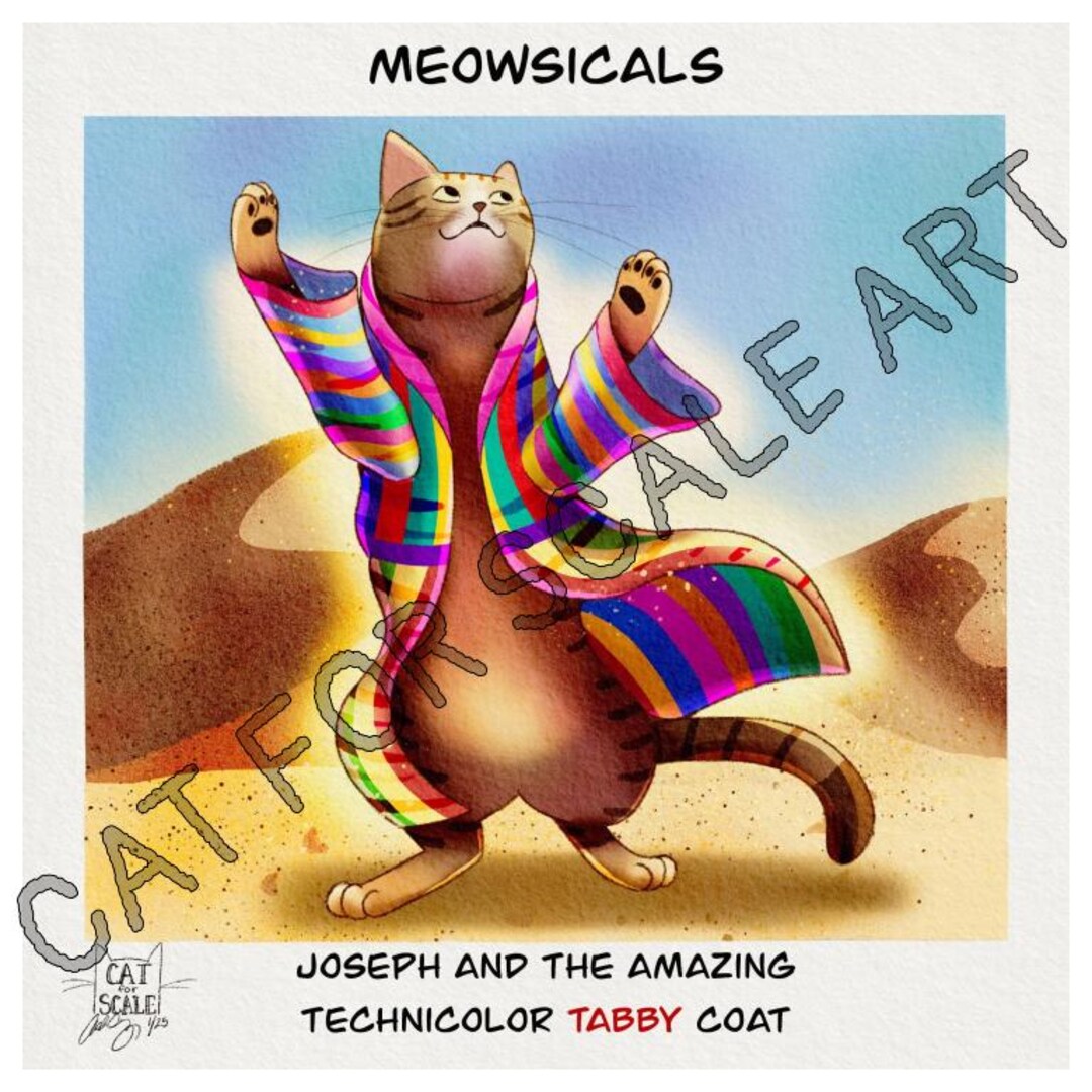 Joseph and the Amazing Technicolor Tabby Coat (meowsicals) - Etsy