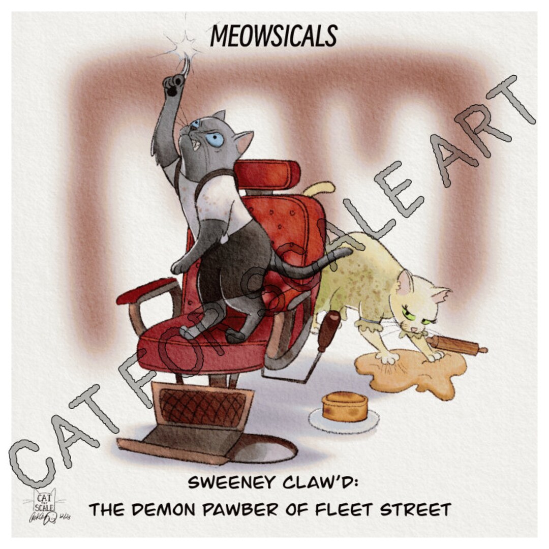 Sweeney Claw'd Art Print (meowsicals) - Inspired by the Musical Sweeney ...