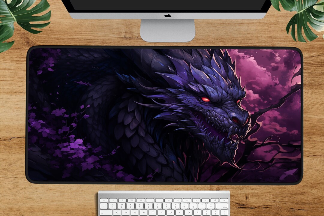 Dark Academia Dragon Desk Mat Medieval Decor Dragon Desk Mat Draco Desk ...