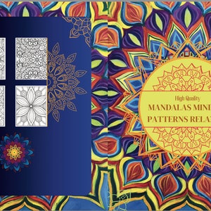 Mandalas Mindful Patterns Relaxing Adult & Teens Coloring Book: 50 ...