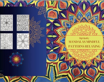 Mandalas Mindful Patterns Relaxing Adult & Teens Coloring Book: 50 ...
