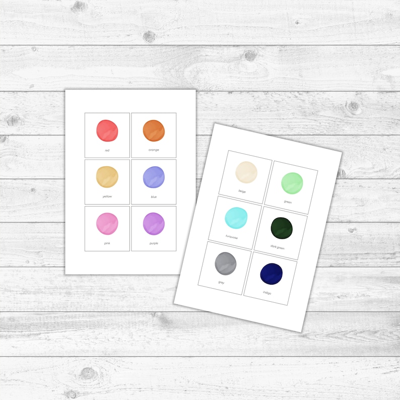Colors Flash Cards for Kids, Printable Montessori and Teachers ...