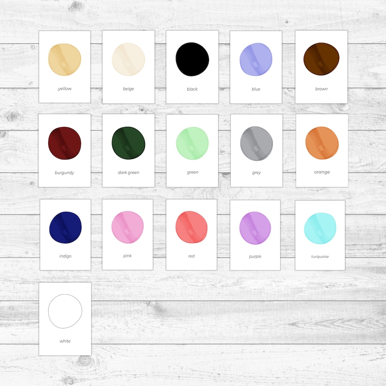 Colors Flash Cards for Kids, Printable Montessori and Teachers ...