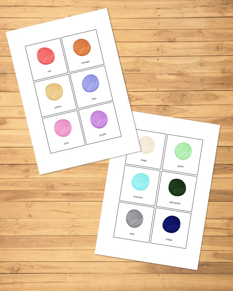 Colors Flash Cards for Kids, Printable Montessori and Teachers ...