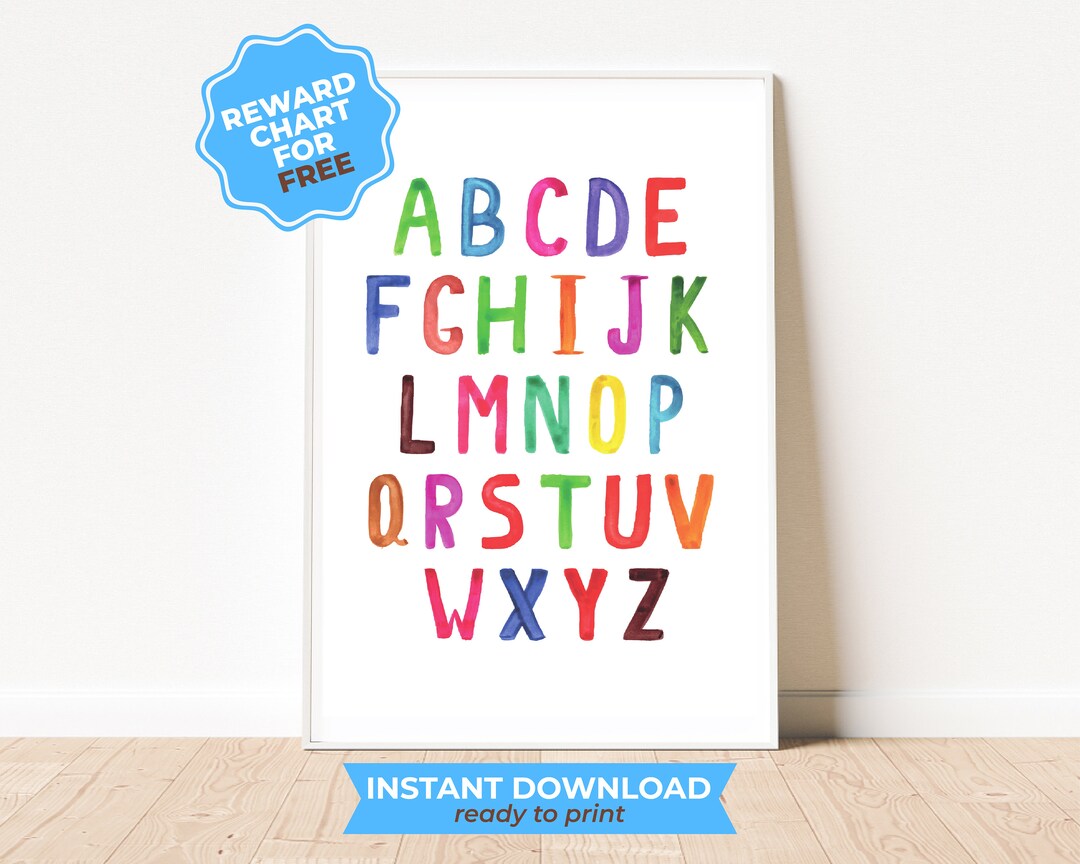 Rainbow Alphabet Poster for Kids, Classroom Educational Posters ...