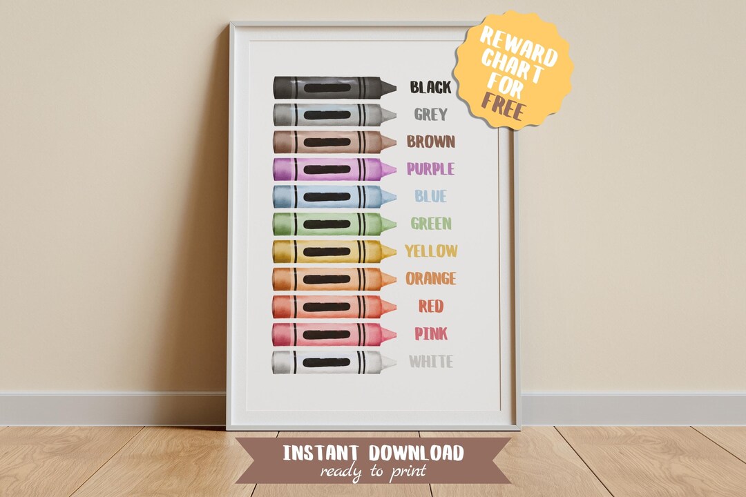 Playful Colors Printable Poster - Educational Wall Art for Kids ...