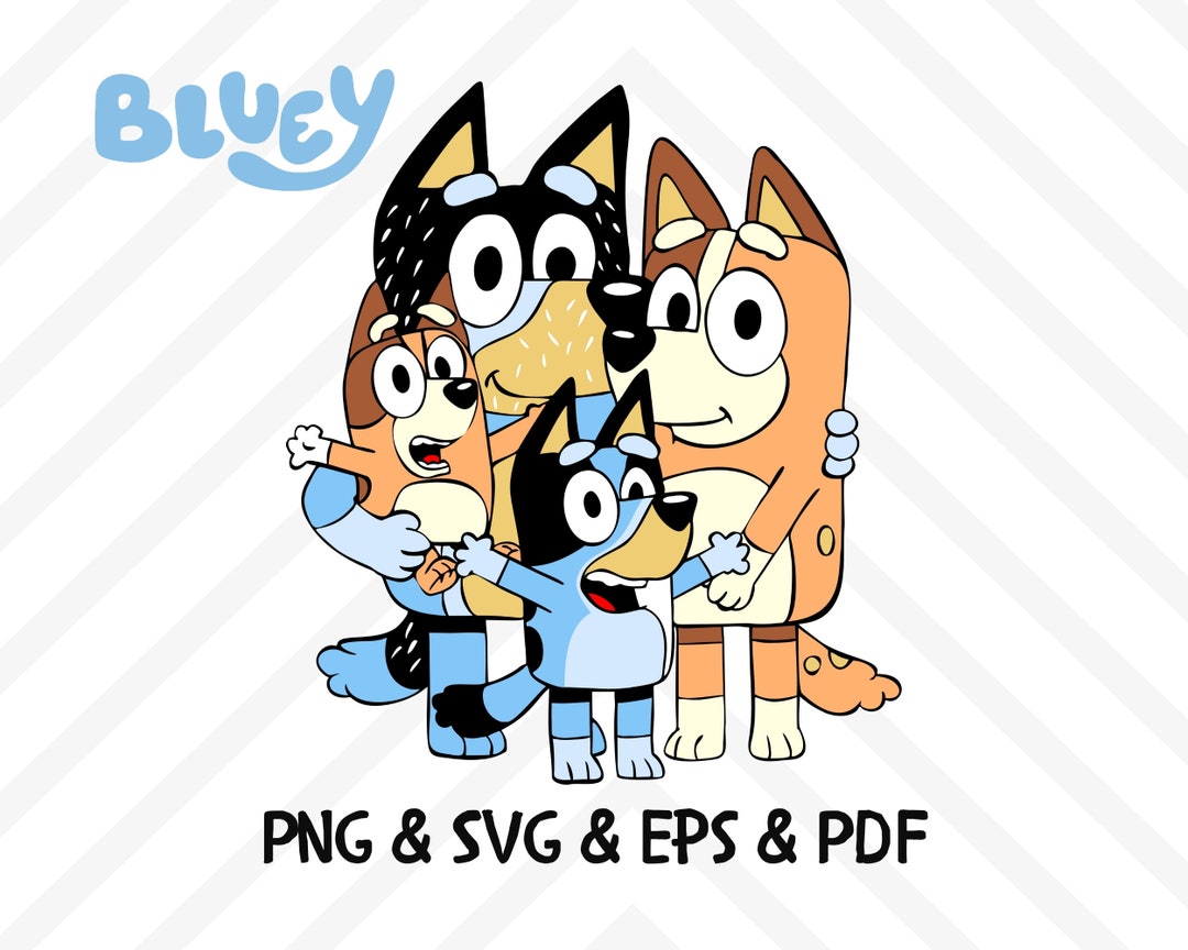 Bluey Family Svg Layered Item, Clipart, Cricut, Digital Vector Cut File ...