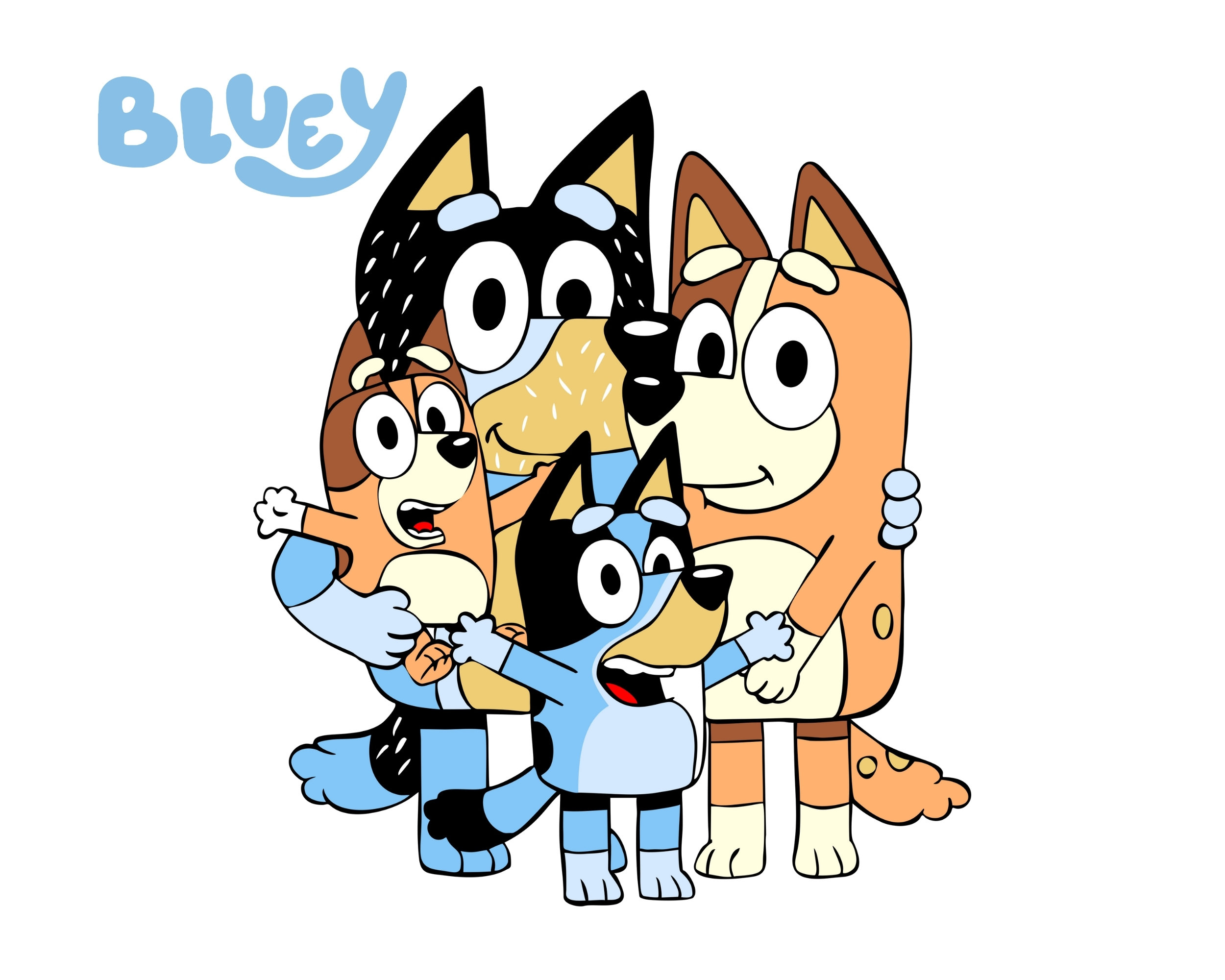 Bluey Family Svg Layered Item, Clipart, Cricut, Digital Vector Cut File ...