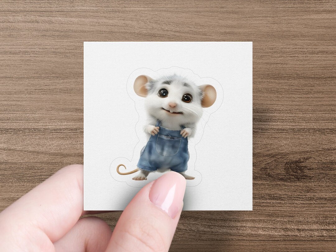 Cute Cartoon Mouse Sticker, Adorable Animal Decal, Kids Room Decor, DIY ...