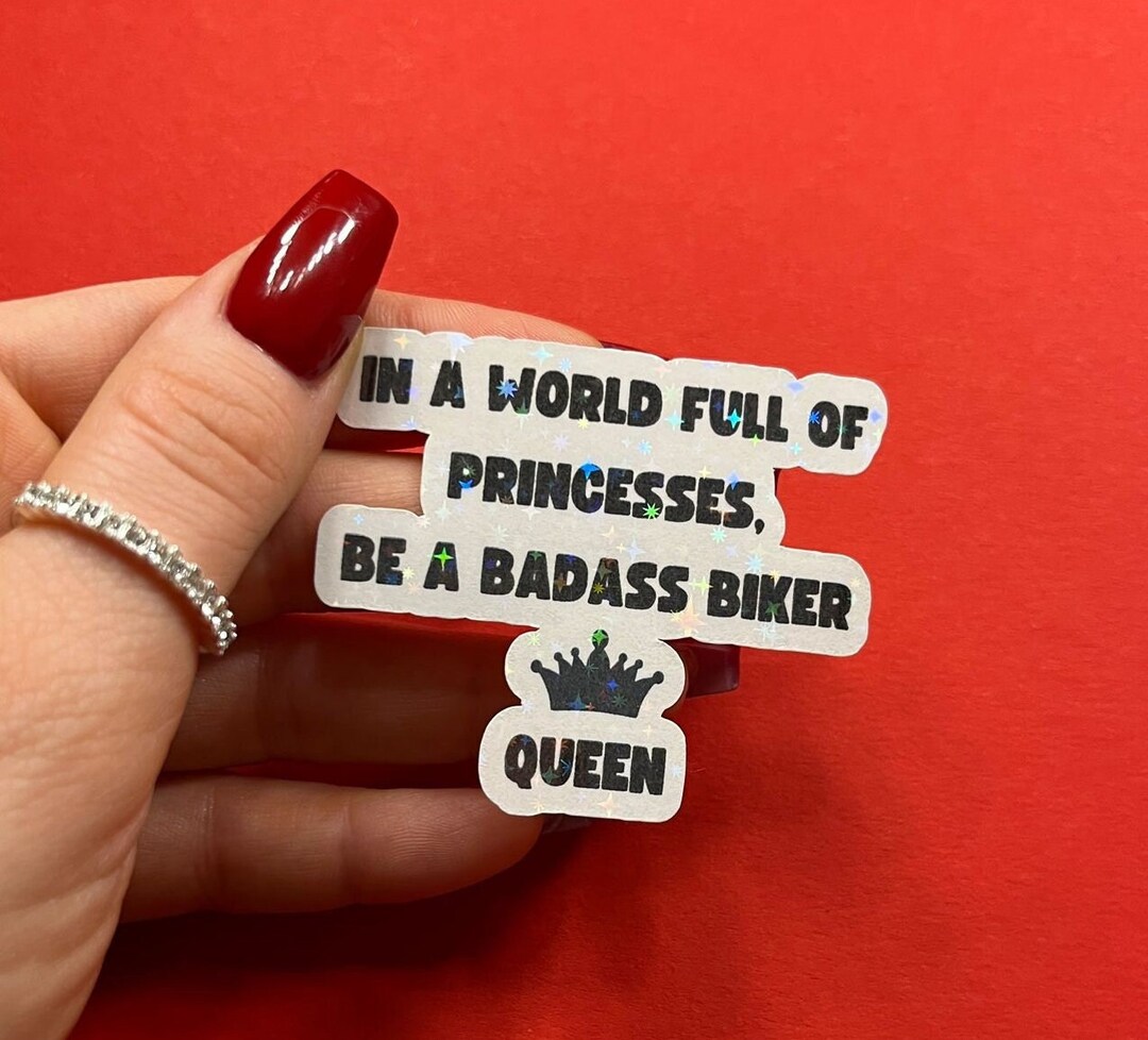 Water-repellent Holographic Sticker Biker Queen Laptop Kindle Journal ...