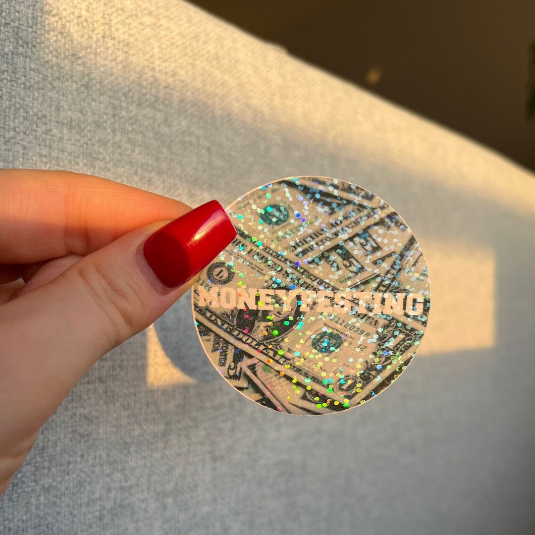 Holo Stickers Moneyfesting Dollar Background Glitter Stickers Kindle ...