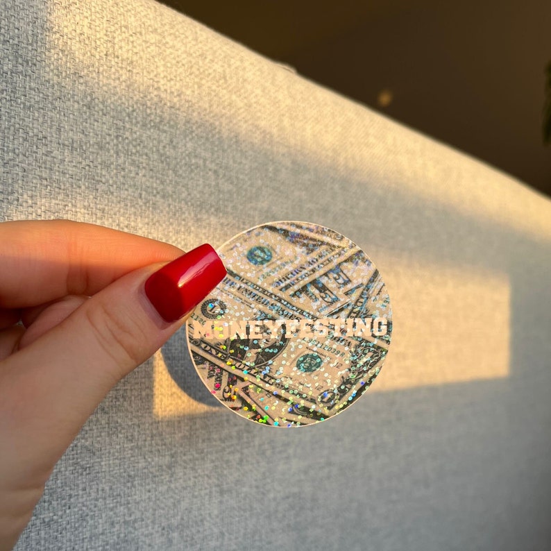 Holo Stickers Moneyfesting Dollar Background Glitter Stickers Kindle ...