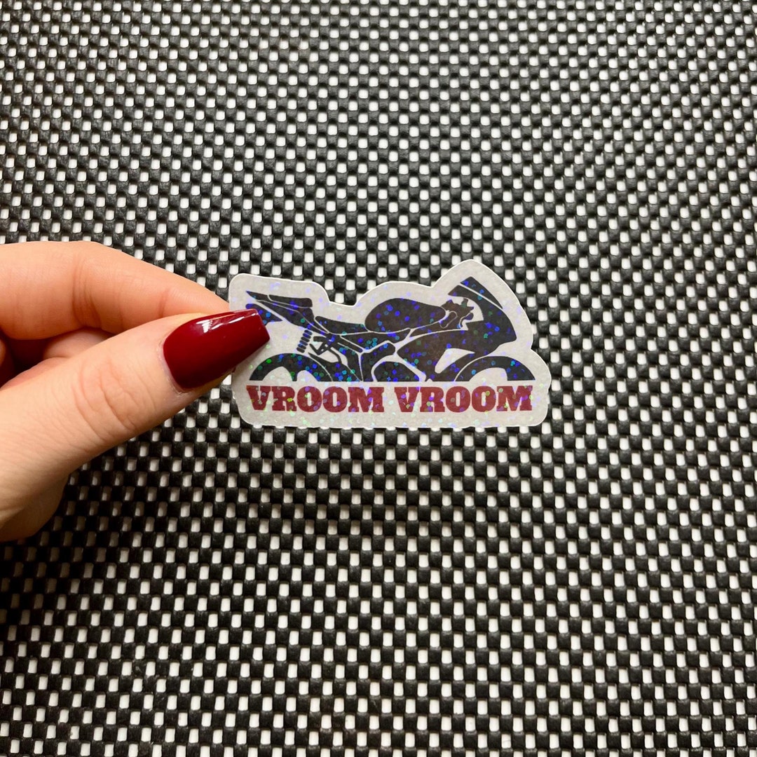 Vroom Vroom Motorcycle Sticker Biker Love Glitter Helmet Sticker Gift ...
