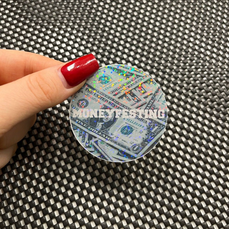 Holo Stickers Moneyfesting Dollar Background Glitter Stickers Kindle ...