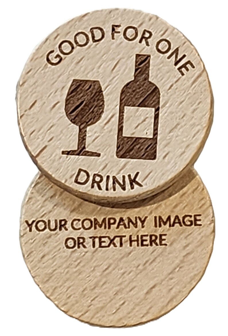 Custom Wooden Drink Coins 1.5 Diameter - Etsy