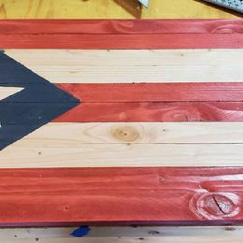 Puerto Rican Wooden Flag - Etsy