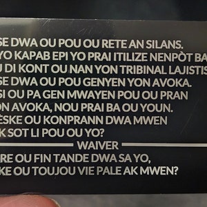 Miranda Warning Card, English, Spanish, Creole - Etsy