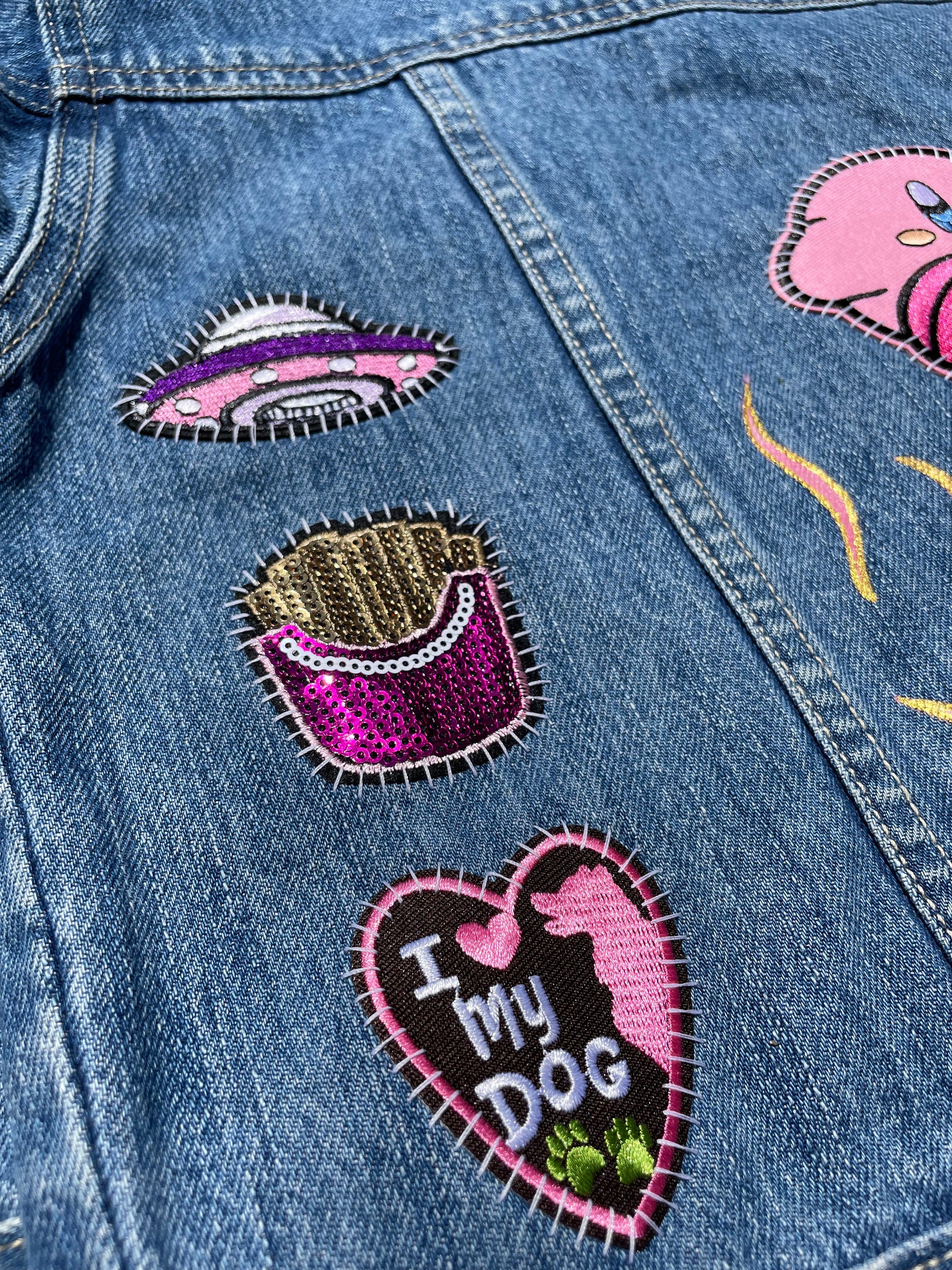 Custom Denim Battle Jacket Girls Size 6 - Etsy