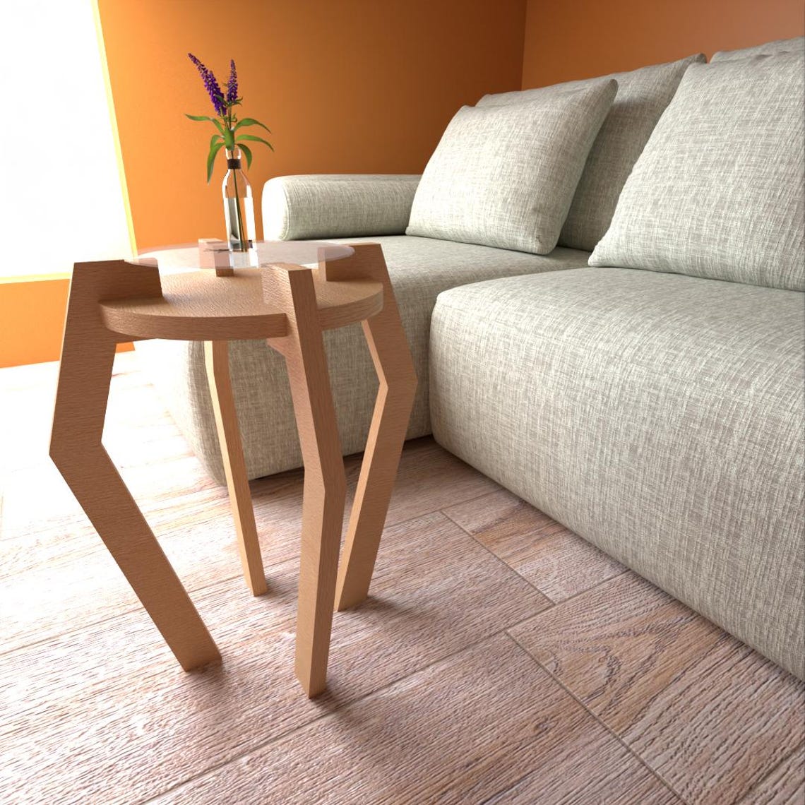 Modern Wooden and Glass Side Table Design Digital File Esp, Ai, Pdf ...