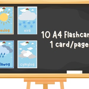 Welsh Weather Posters/ Flashcards Digital Download - Etsy UK