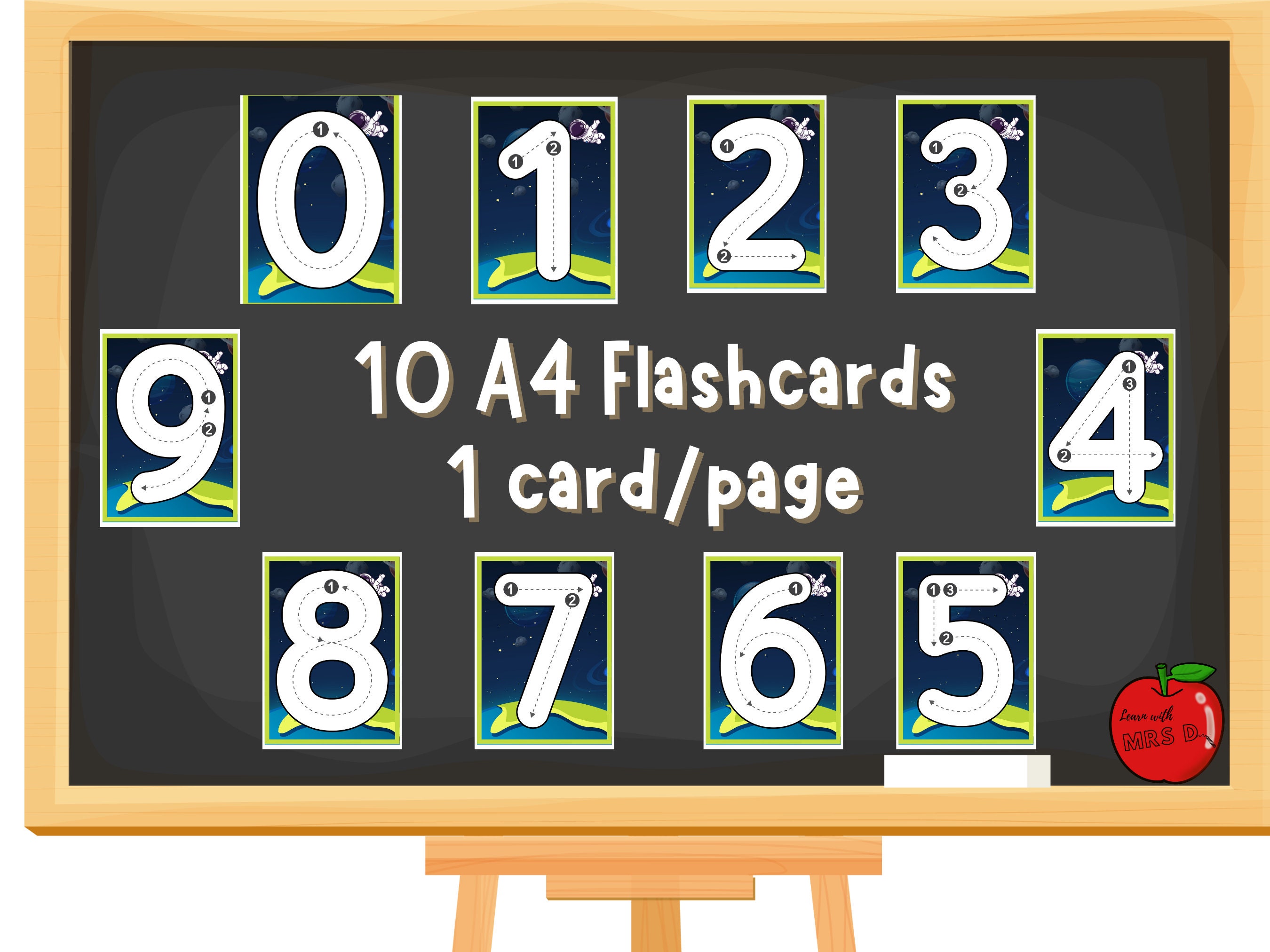 Space Themed Number Formation Cards - Etsy