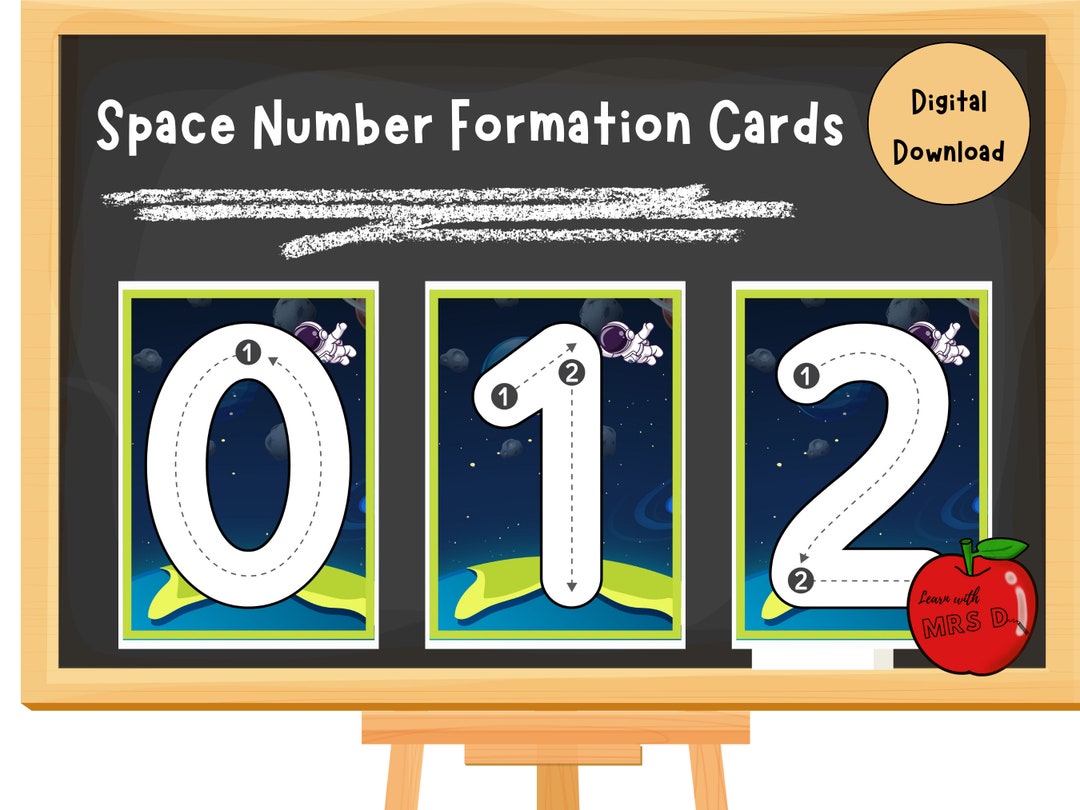 Space Themed Number Formation Cards - Etsy