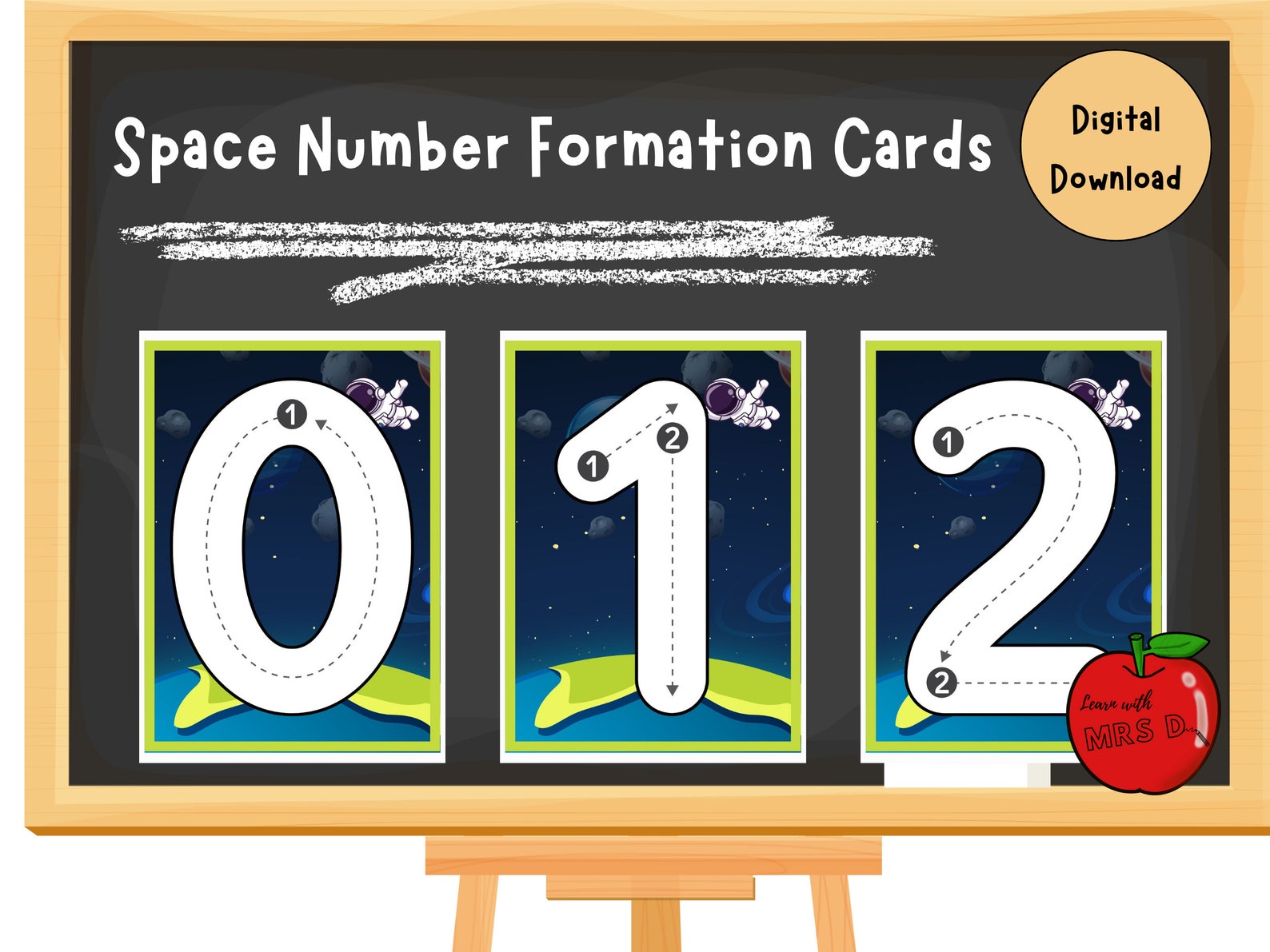 Space Themed Number Formation Cards - Etsy