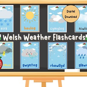 Welsh Weather Posters/ Flashcards Digital Download - Etsy UK