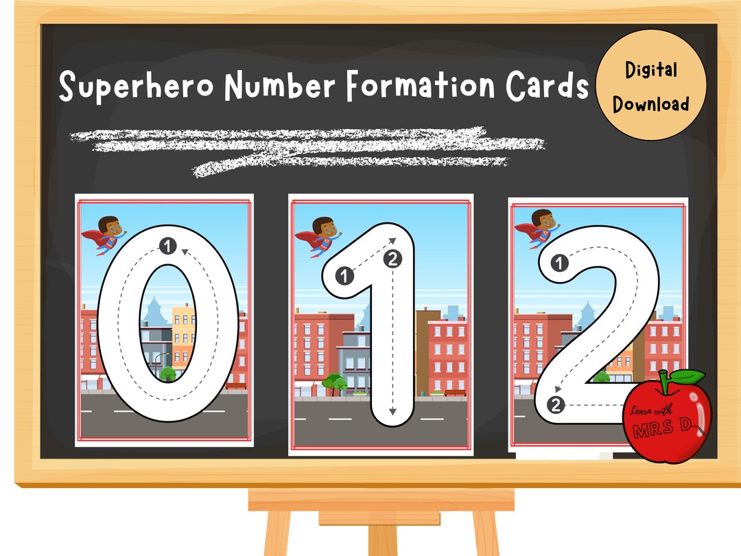 Superhero Themed Number Formation Cards - Etsy