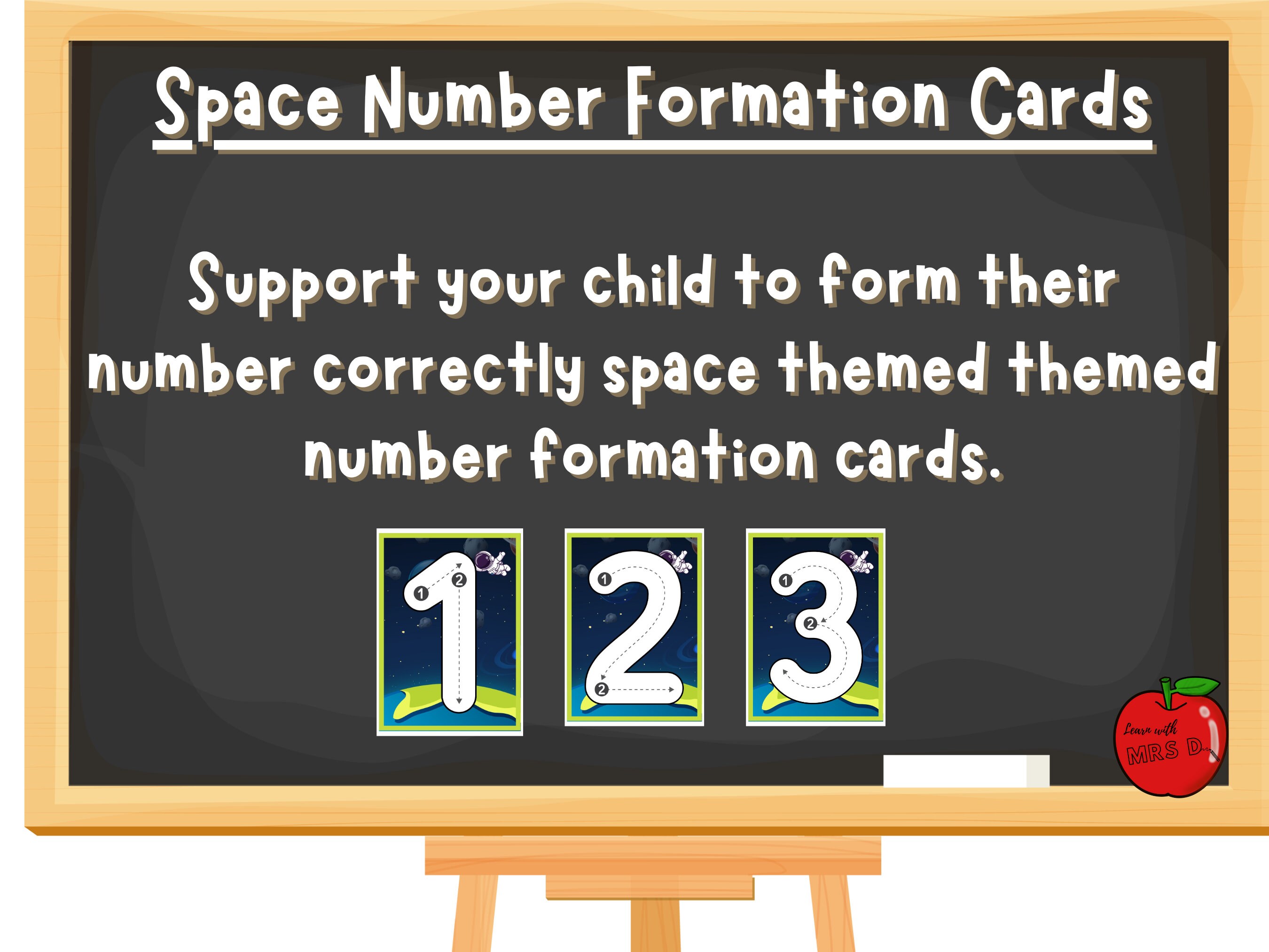 Space Themed Number Formation Cards - Etsy