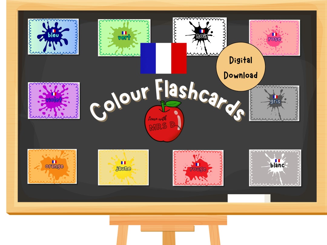 French Colour Posters/flashcards Digital Download - Etsy