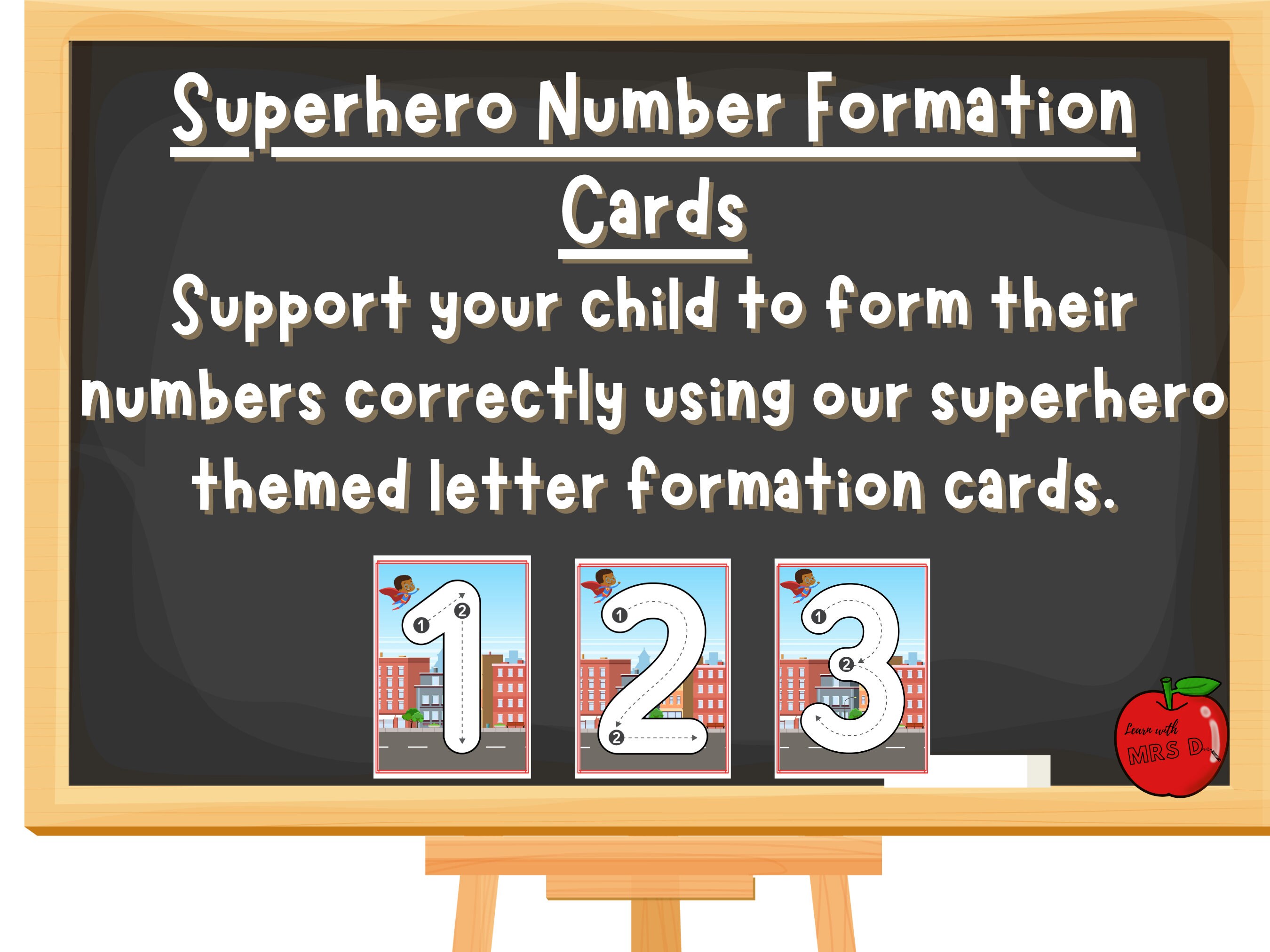 Superhero Themed Number Formation Cards - Etsy
